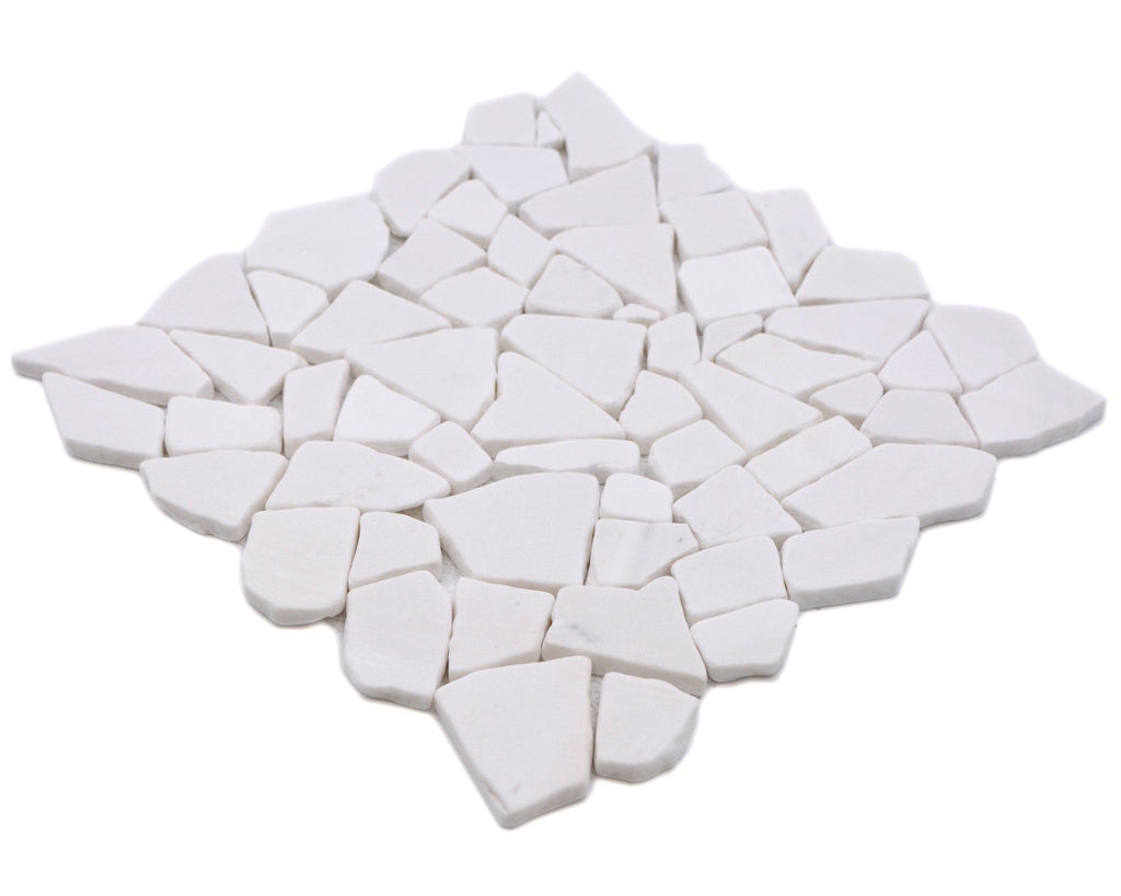 Calacatta Cracked Crazy Mosaic Tiles