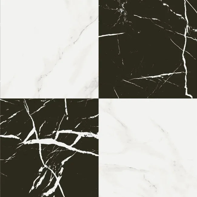 Chequered Marble Effect Floor & Wall Tile 44x44cm | Luxury Tiles UK