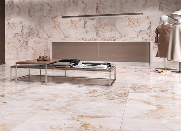 Himalayan Pink Onyx Marble Effect Lappato Tiles | Luxury Tiles UK
