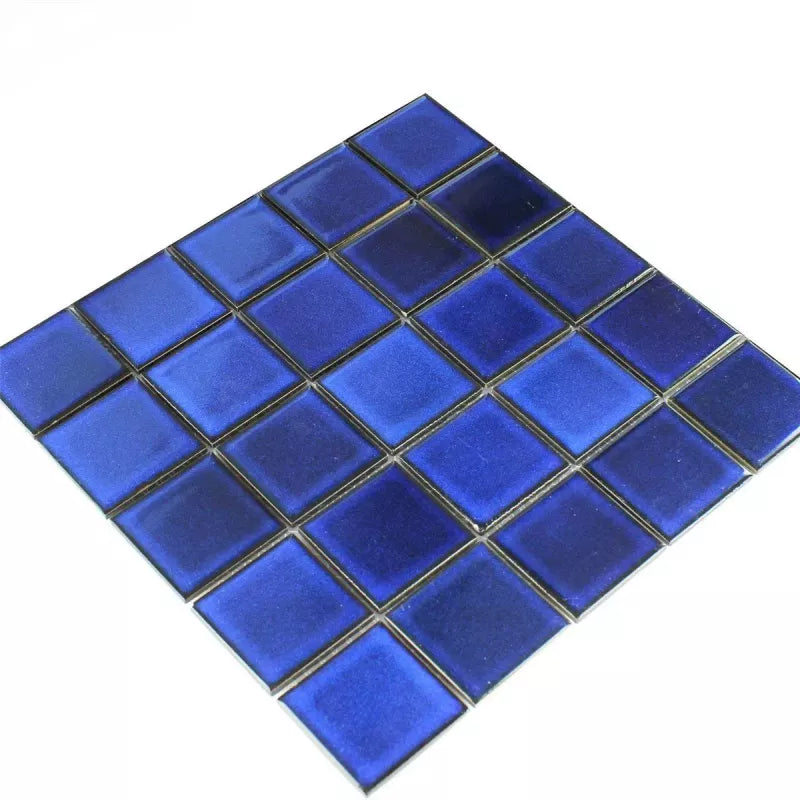 Mosaic Tiles | Ceramic Mirror Blue Uni | Luxury Tiles UK
