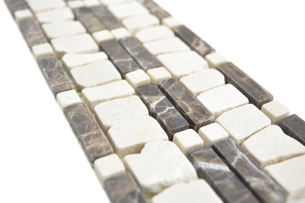 Natural Stone Tiles Border Emperador Crema Brown Marble | Luxury Tiles UK