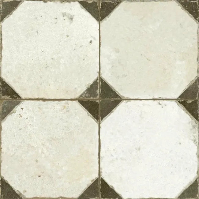 Patina Octagon Black Corner Feature Tiles | Luxury Tiles UK