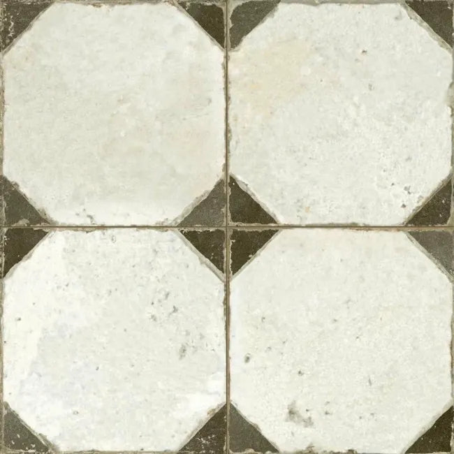 Patina Octagon Black Corner Feature Tiles | Luxury Tiles UK