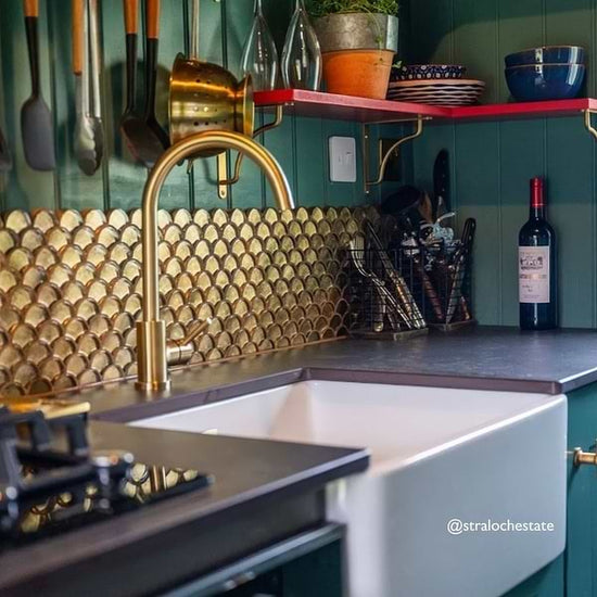 Scallop Gold Shell Mosaic Tile