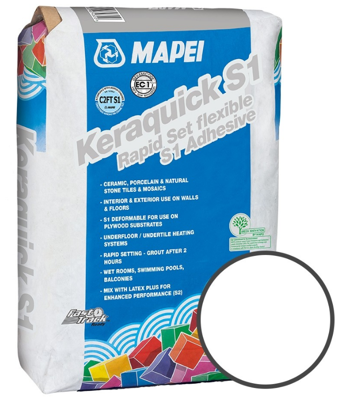 Mapei White Keraquick Tile Adhesive 20kg | Luxury Tiles UK