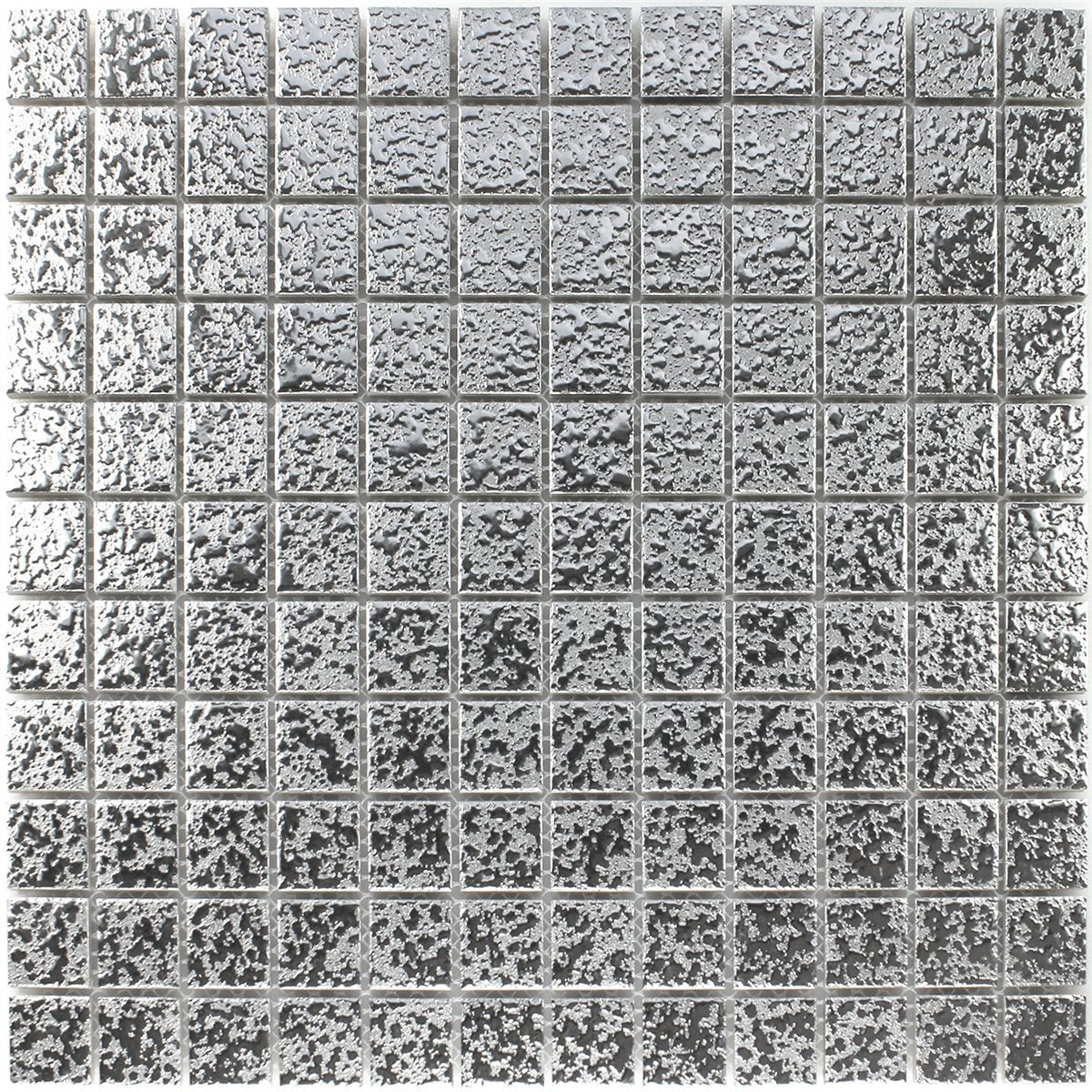 Mosaic Ritz Silver Ceramic Wall Tile 330x302mm | Luxury Tiles UK