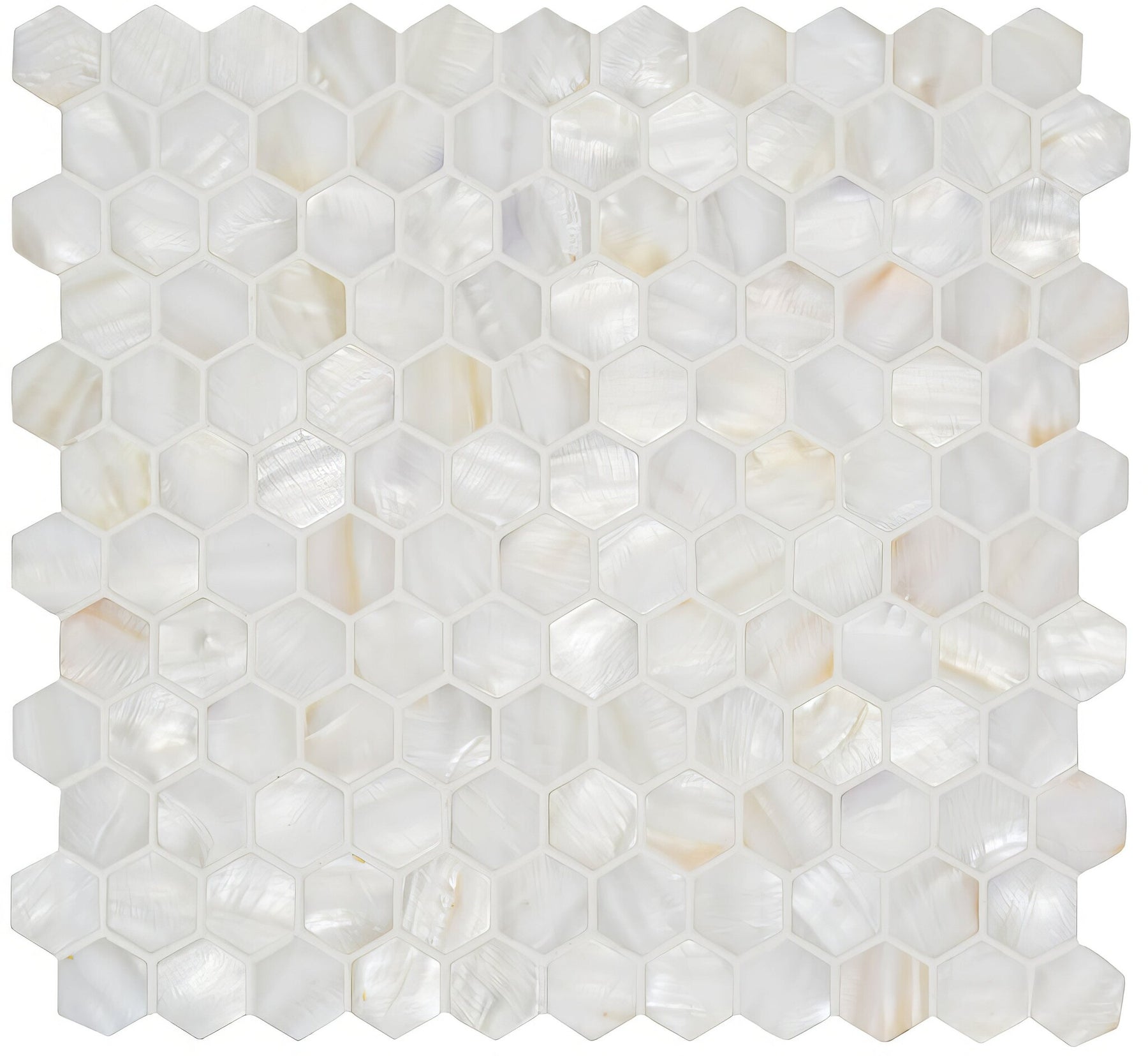 White Pearl Hexagon Shell Mosaic | Luxury Mother of Pearl Mosaics